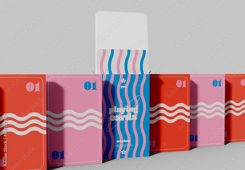 Array of Playing Cards Mockup Stock Template | Adobe Stock