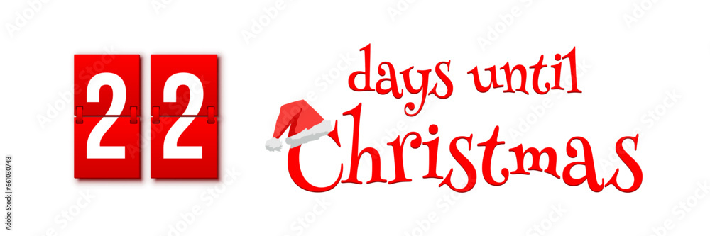 Countdown of days until Christmas, advent calendar with flip numbers ...