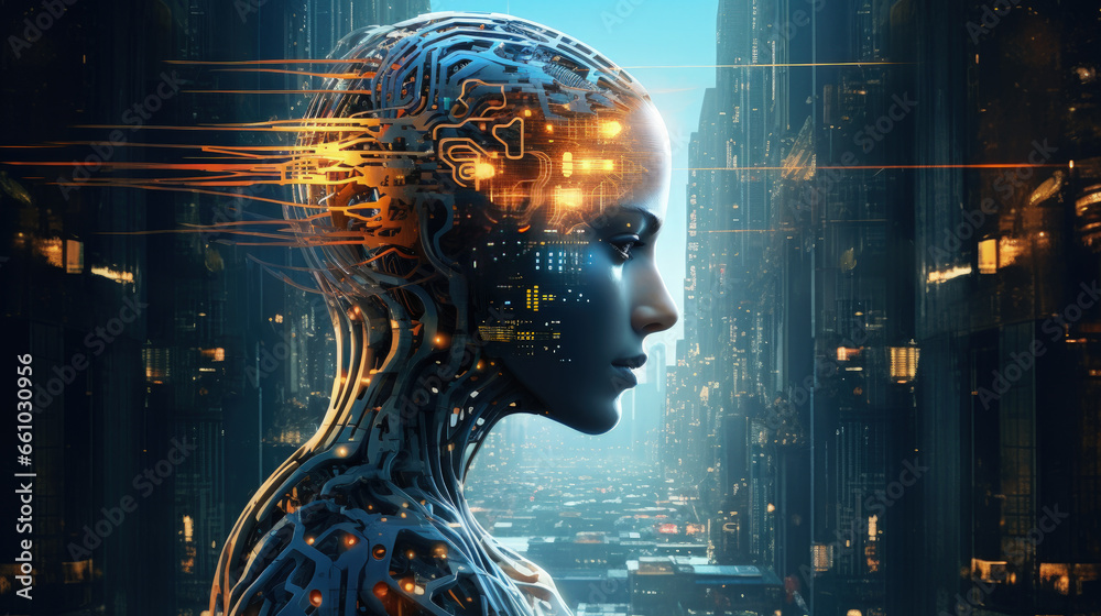 A visionary futuristic illustration showcasing the potential ...