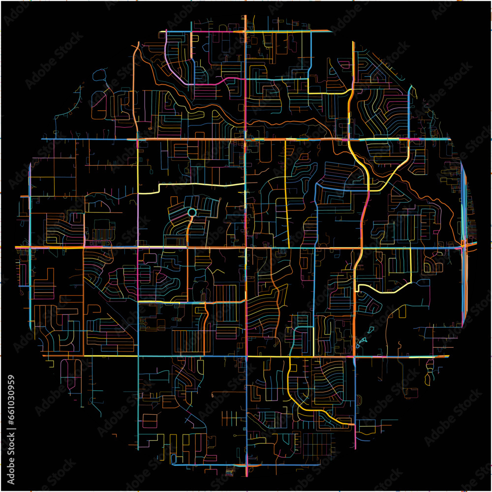 Colorful Map of DeSoto, Texas with all major and minor roads. Stock ...