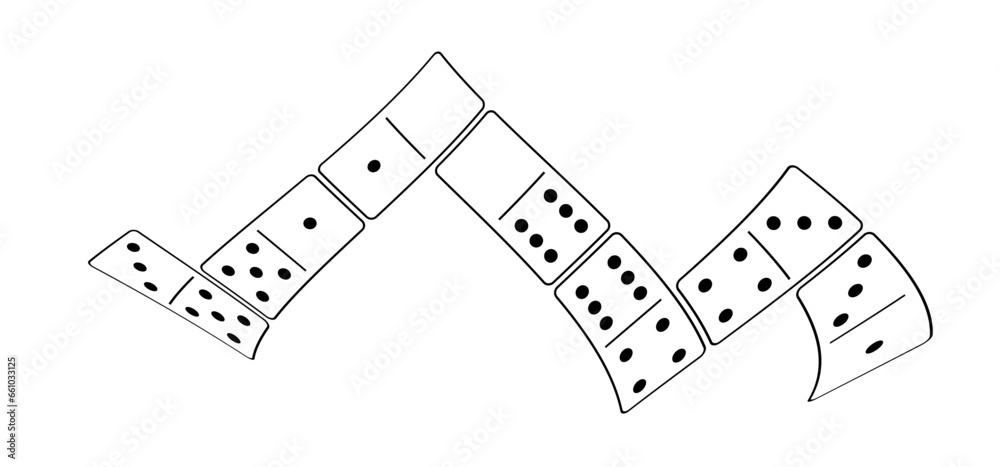 Domino tiles. Classic dominoes, domino's pictogram. Playing, parts of ...