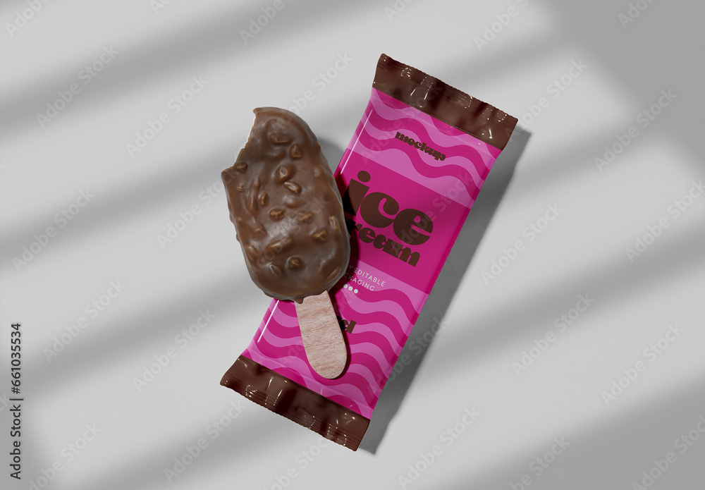 Popsicle Ice Cream Mockup Stock Template | Adobe Stock