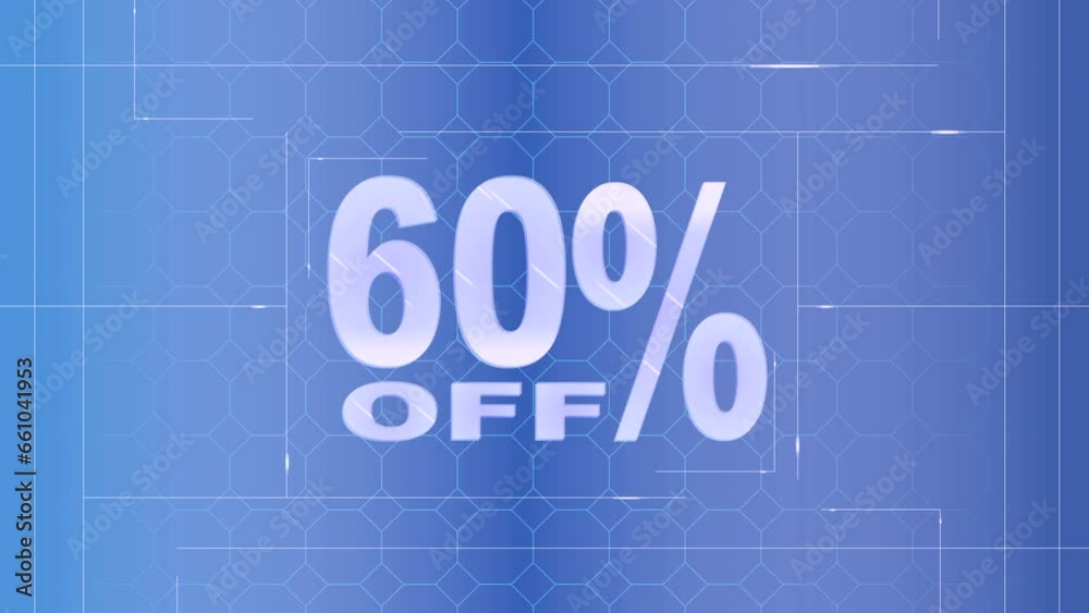 Animated video of a price tag with futuristic and modern style sixty ...