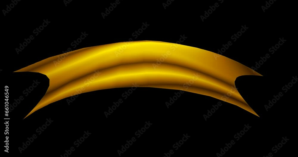 Abstract animated background material with swaying golden satin drapes ...