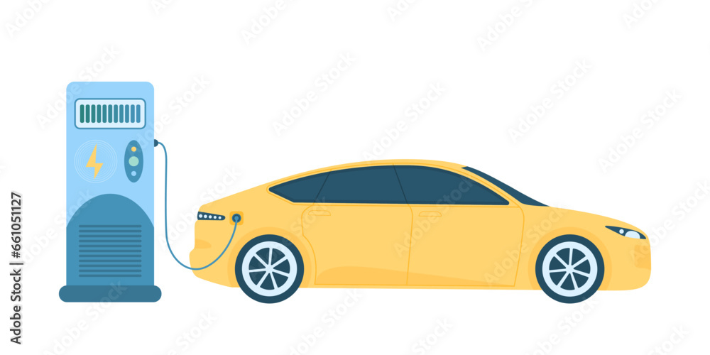 Electric car charging station, electromobility vector illustration ...