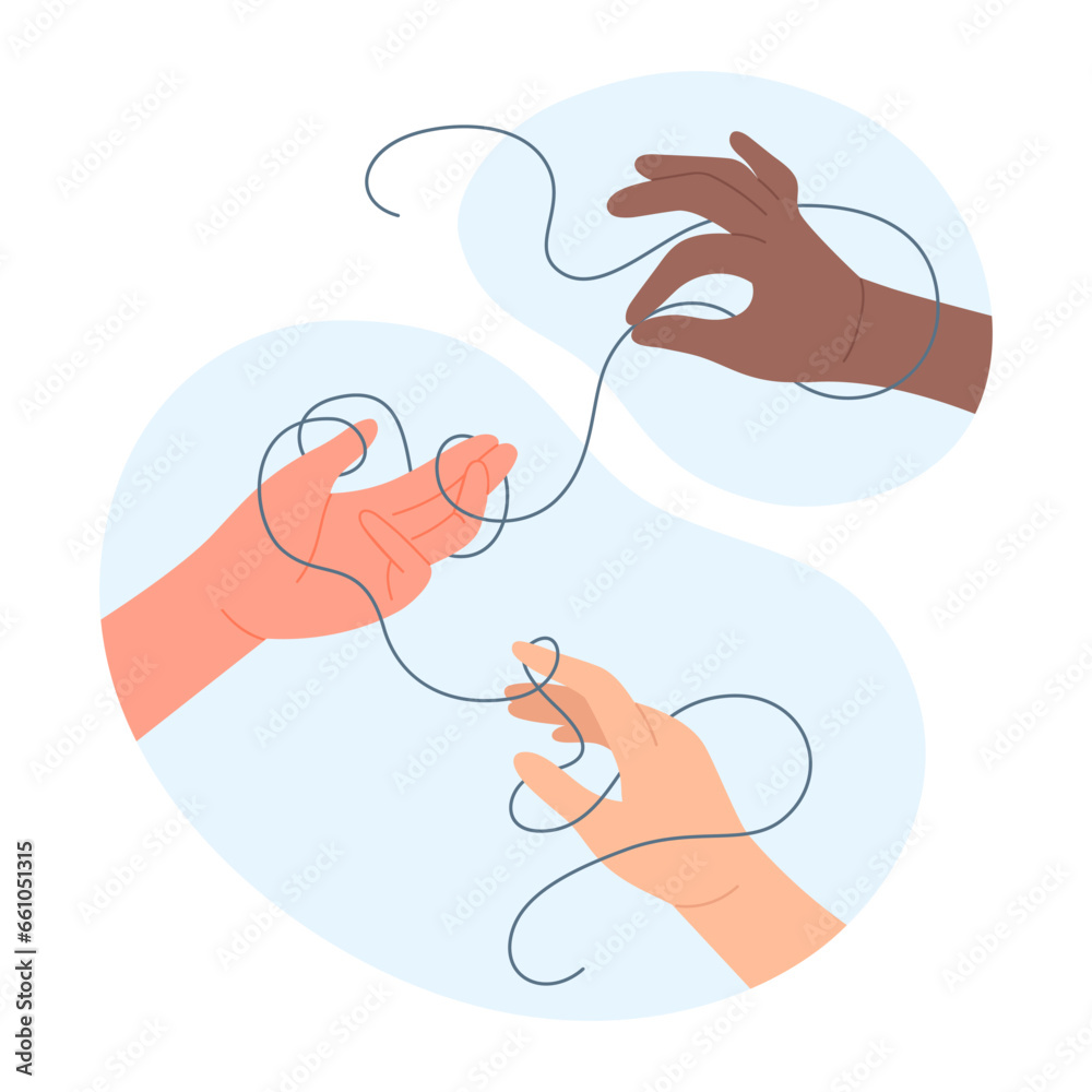 Friendship of diverse people, community problem solving vector ...