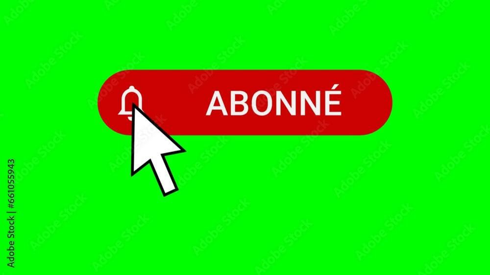 An arrow-shaped cursor clicks on a "Subscribe" button in French and on ...