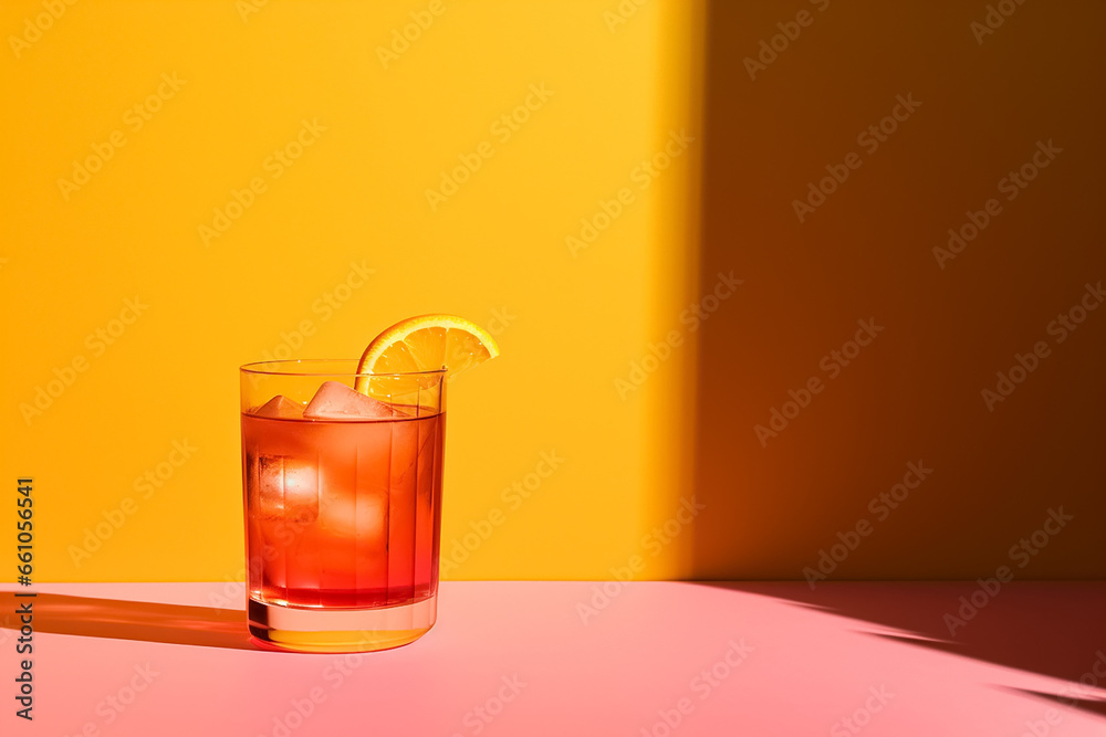 The fresh fruit juice is made from lemon, cherry, and citrus in a short ...