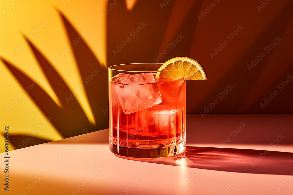 The fresh fruit juice is made from lemon, cherry, and citrus in a short ...