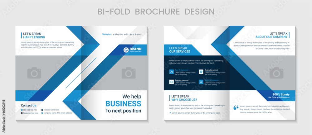 Corporate Business Bi-Fold Brochure Design Template. Design Template ...