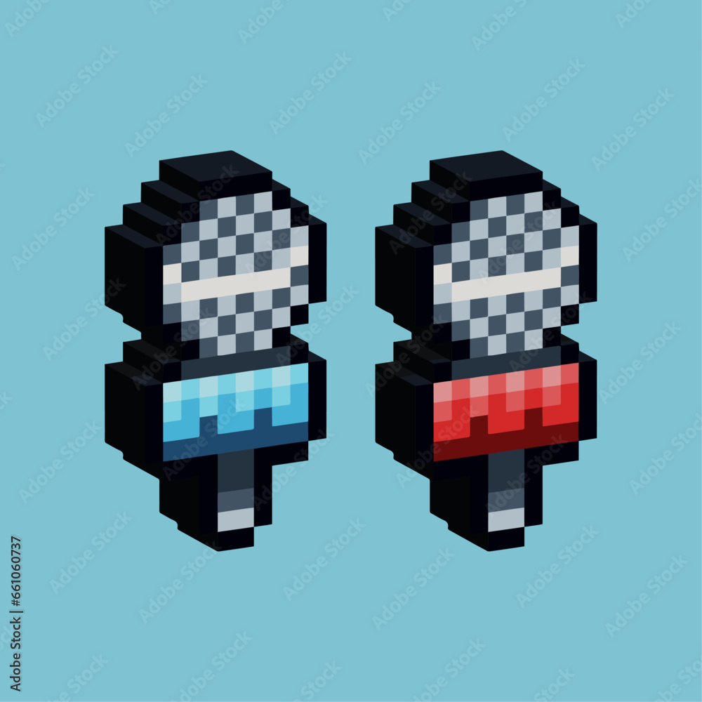 Isometric Pixel art 3d of microphone for items asset. Microphone on ...