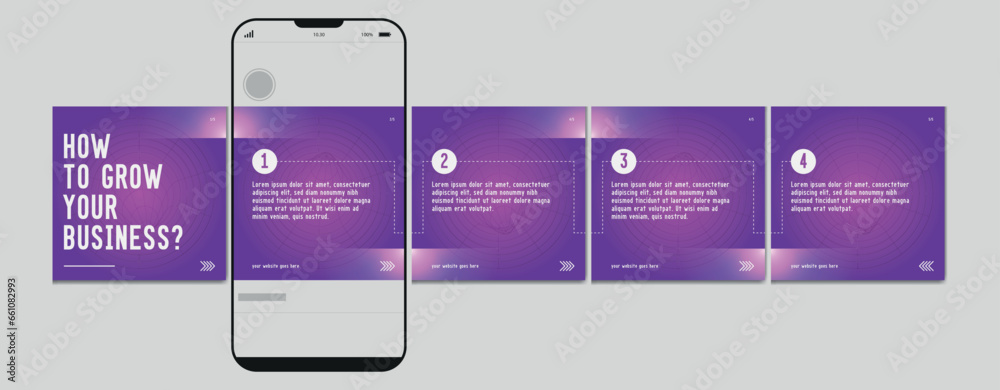 Set of Linkedin Carousel Post, editable social media Instagram carousel ...