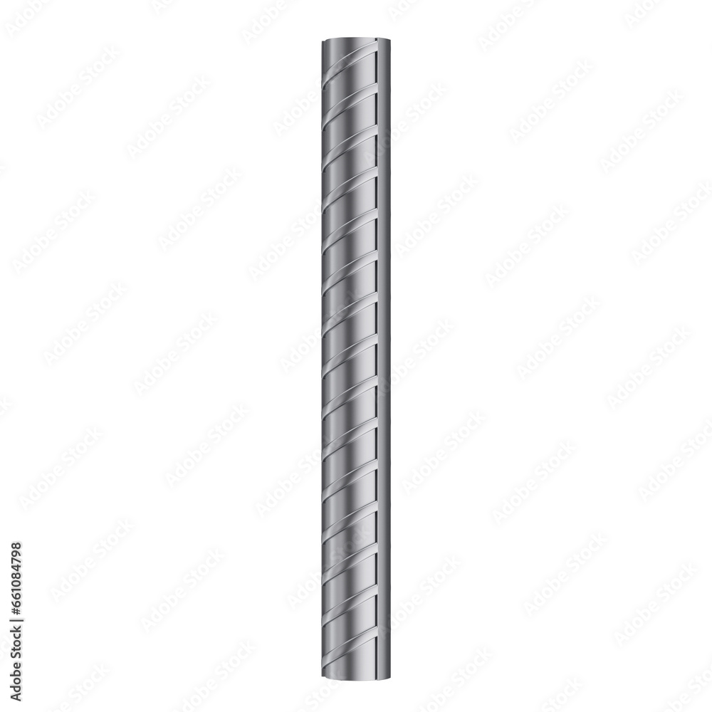 iron reinforcing bar. 3D render with transparent background Stock ...