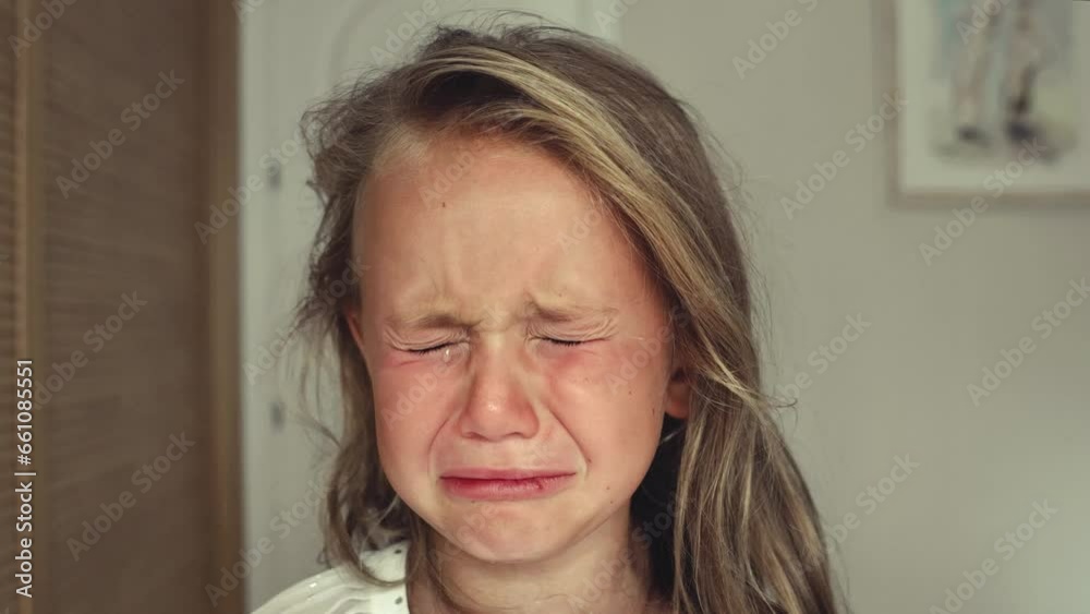 Child little girl cry tears children toddler face stress violence home ...