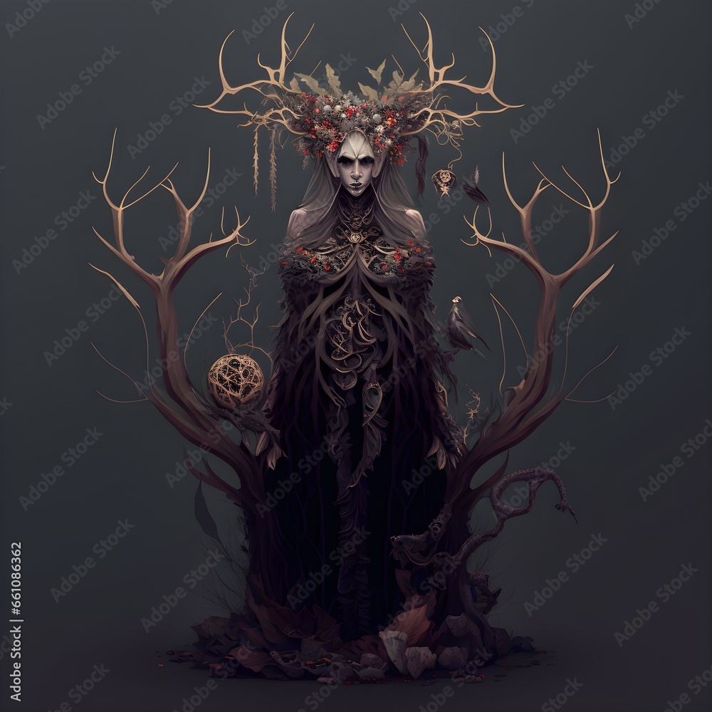 evil thorns bramble wicker antlers skulls witch gothic heavy metal dark ...