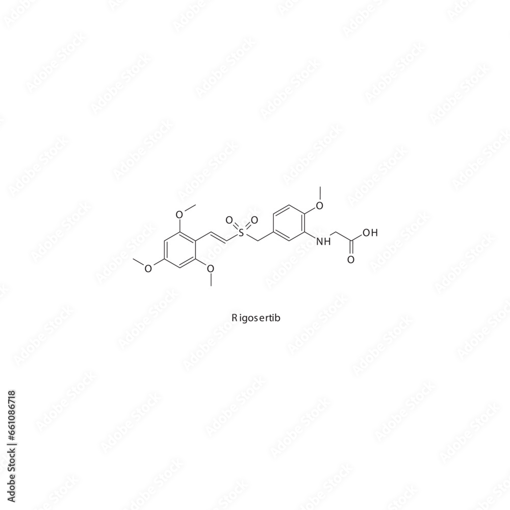 Rigosertib flat skeletal molecular structure Tyrosine kinase inhibitor ...