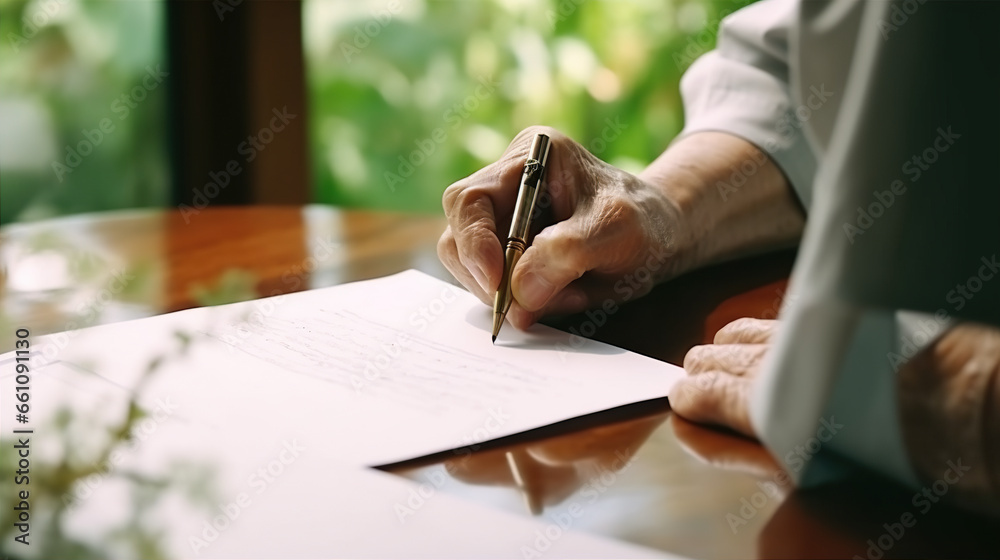 Letter Writing: An elderly person and a caregiver engage in letter ...