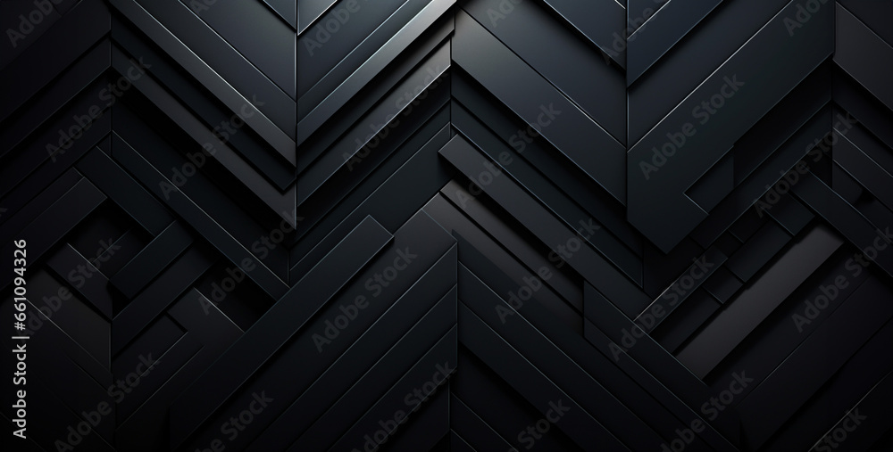 black textured background with a dark geometric pattern, black wood ...