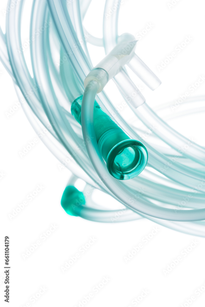 Oxygen tubing hose with onnector and silicone fitting, component for ...