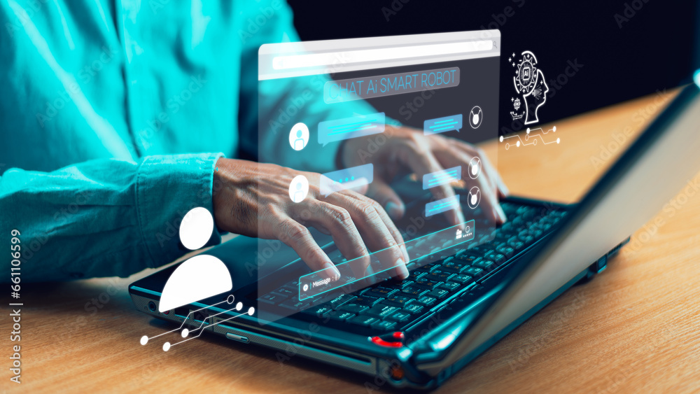 Virtual graphic Global Internet Chat AI cpu. Ai tech Chat bot for ...