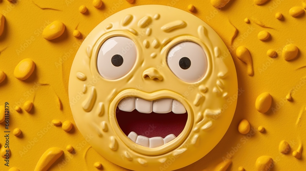 Shocked, scared or startled emoji with mouth wide open and eyes bulging ...