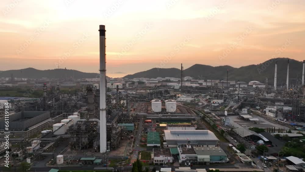 Oil Refinery pant. Gas Petrochemical Chemical Equipment Prodiction ...