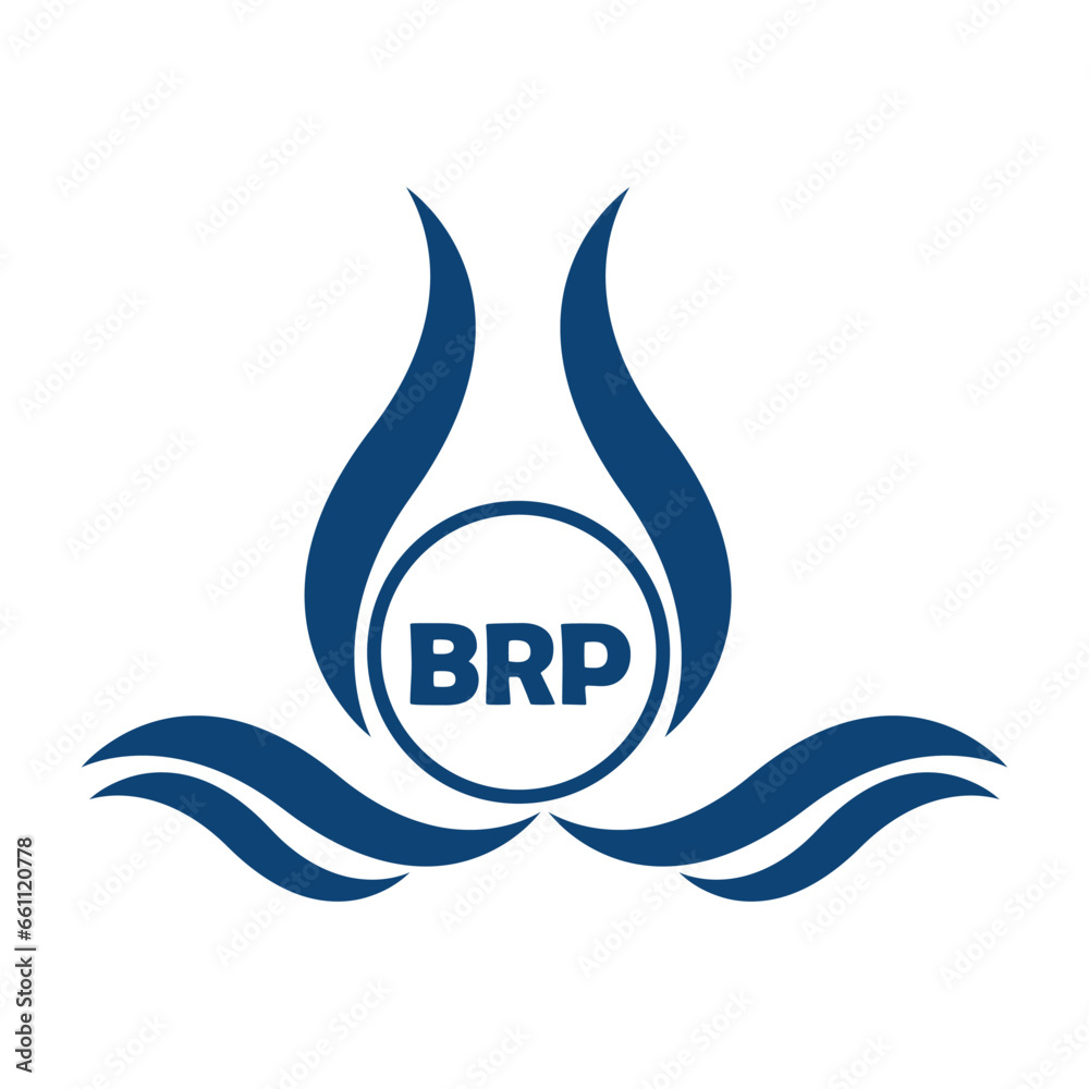 BRP letter water drop icon design with white background in illustrator ...