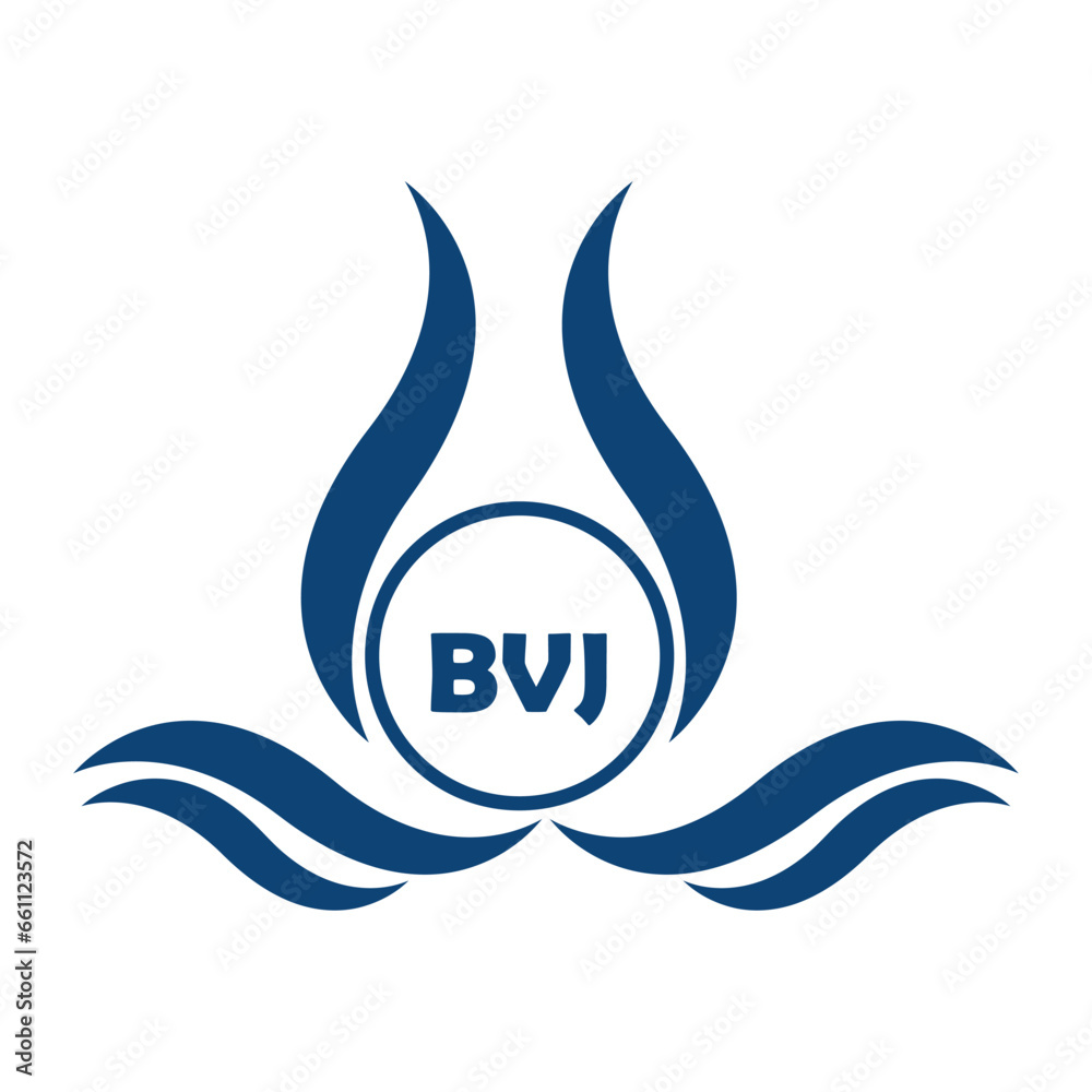 BVJ letter water drop icon design with white background in illustrator ...
