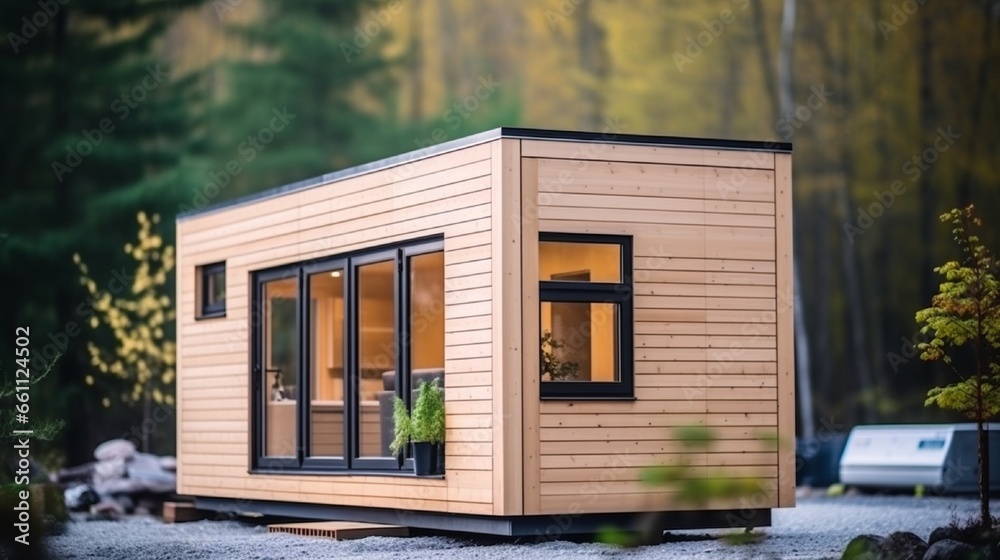 Completed home with quick building, wood siding, and affordable, eco ...