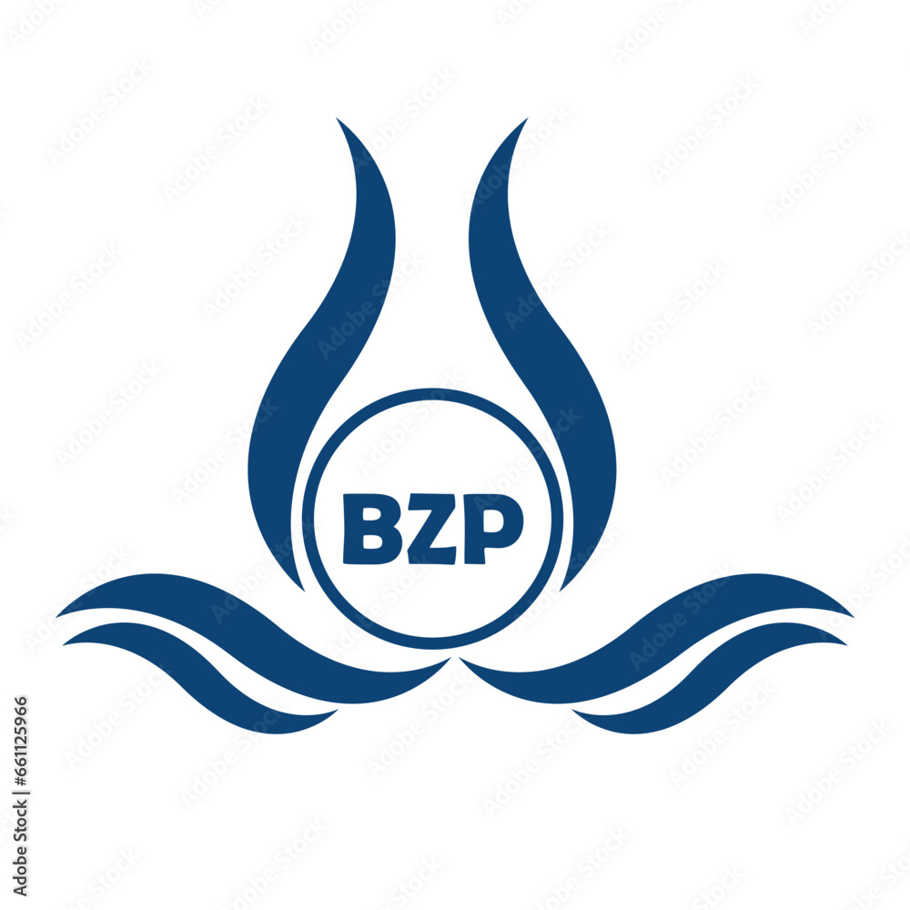 BZP letter water drop icon design with white background in illustrator, BZP Monogram logo design ...