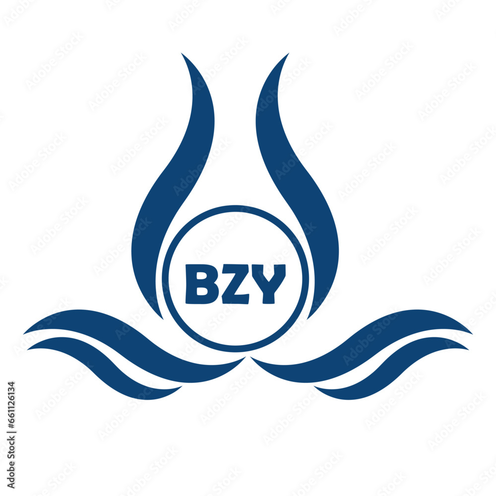 BZY letter water drop icon design with white background in illustrator ...