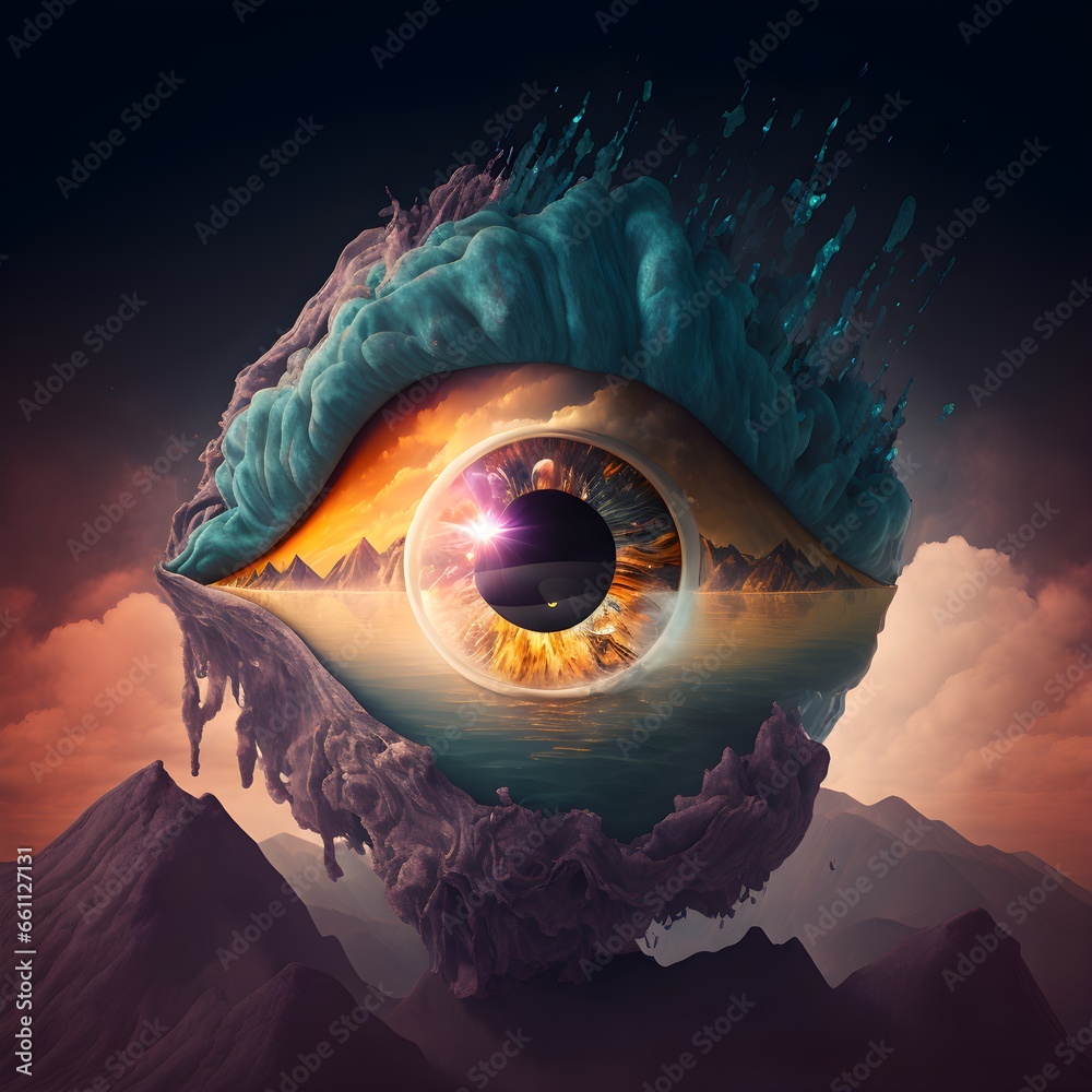 the earth coming out of the iris of a human eye 5 Surreal Digital ...