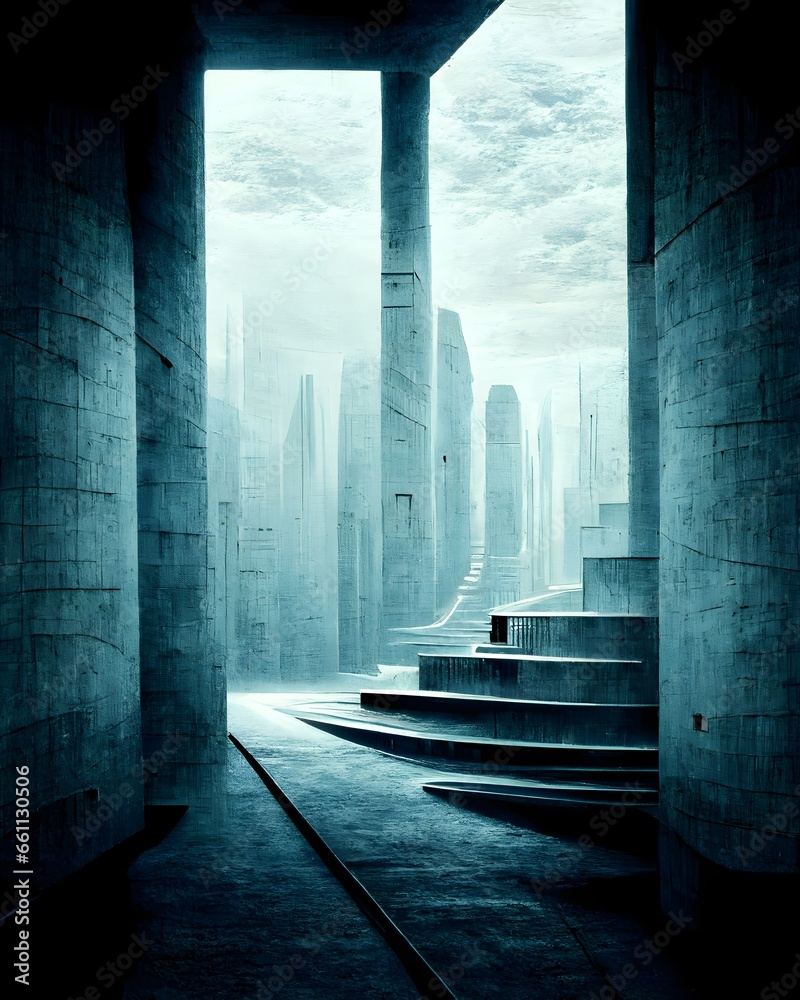 isolation in a liminal space leading to nowhere ambient light ...