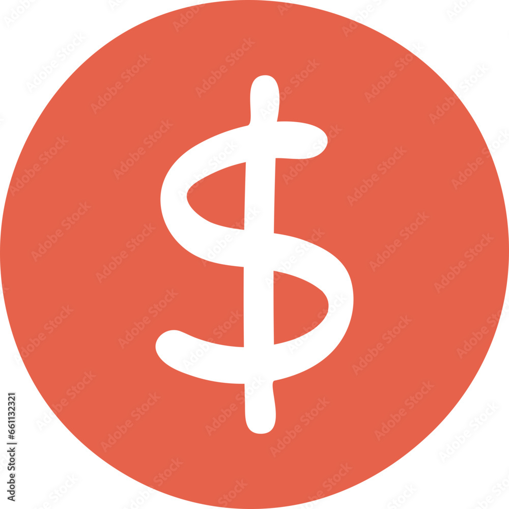 Buy button hand drawn icon. Dollar sign in circle silhouette, money ...