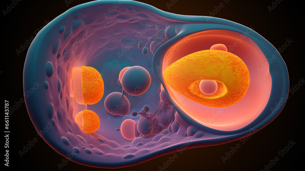 A 3D model provides a closer look at the nucleus, organelles, and ...