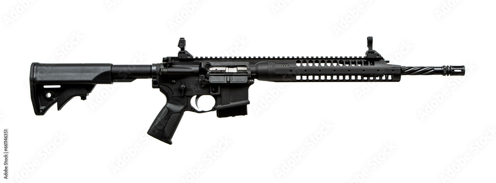 Modern automatic rifle isolated on white. Weapons for police, special ...
