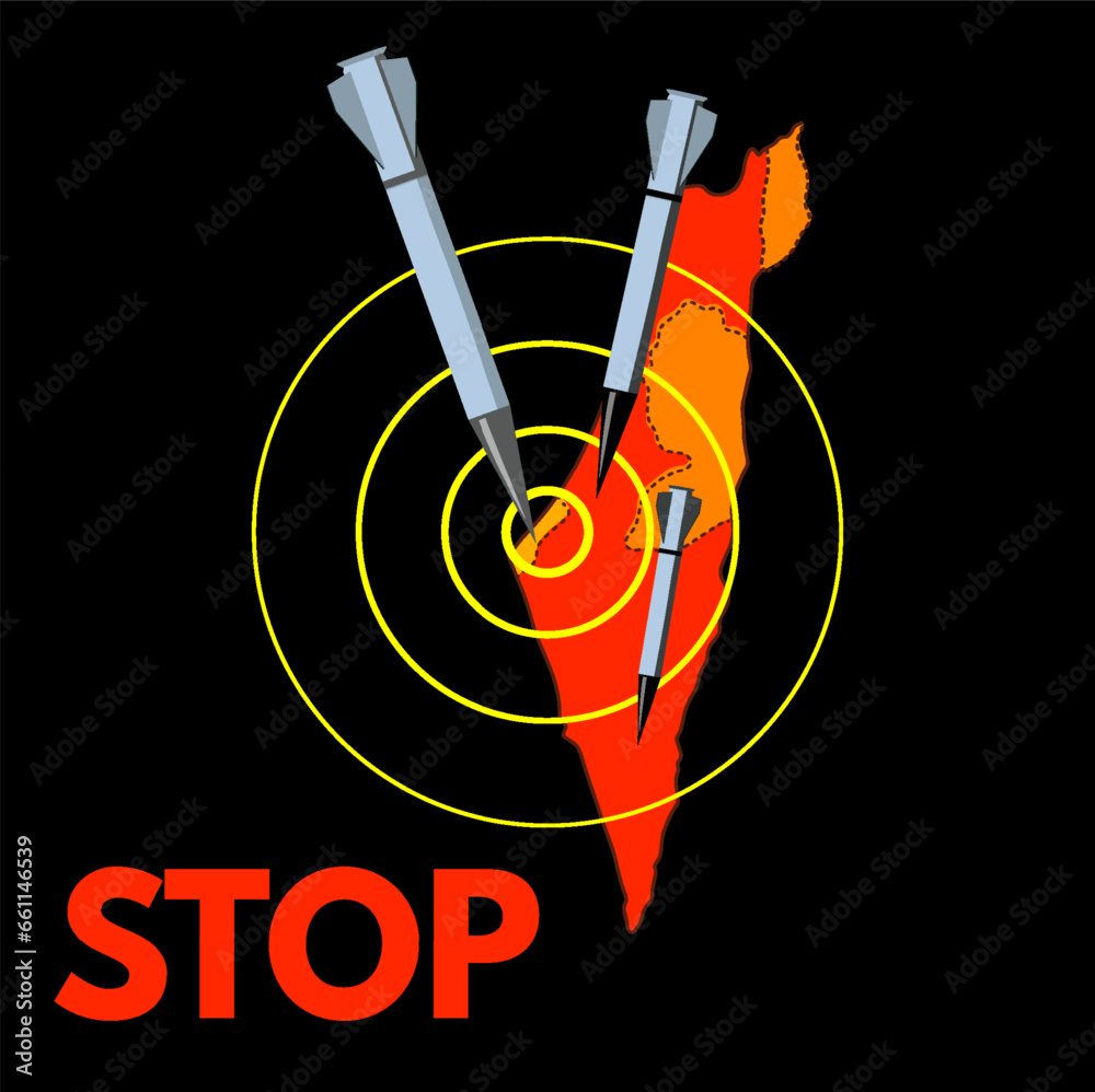 Stop war.Israel and Palestine conflict . The flags of Palestine and ...