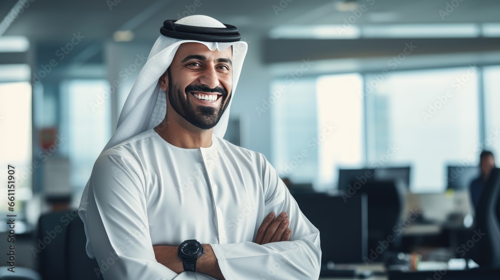 Successful Emirati professional: An Emirati Arab at the office ...