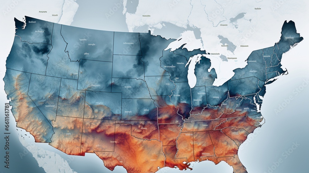 A juxtaposition of temperature maps showing the seasonal variations in ...