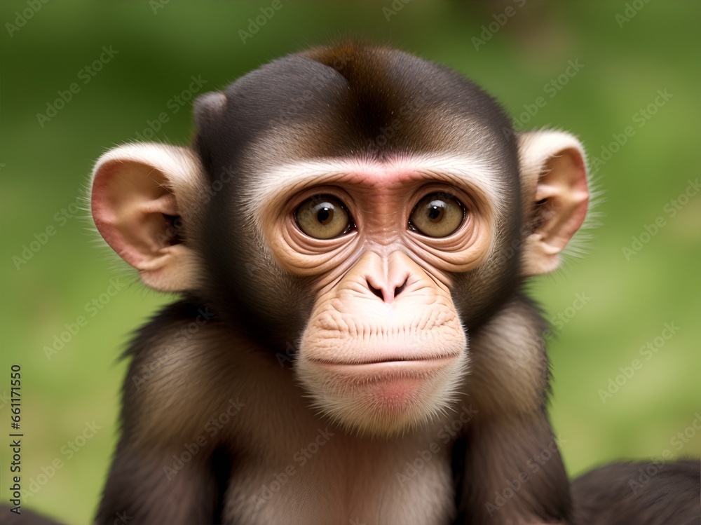 Little monkey close-up. Portrait of a monkey. Savage. Emotions on the ...