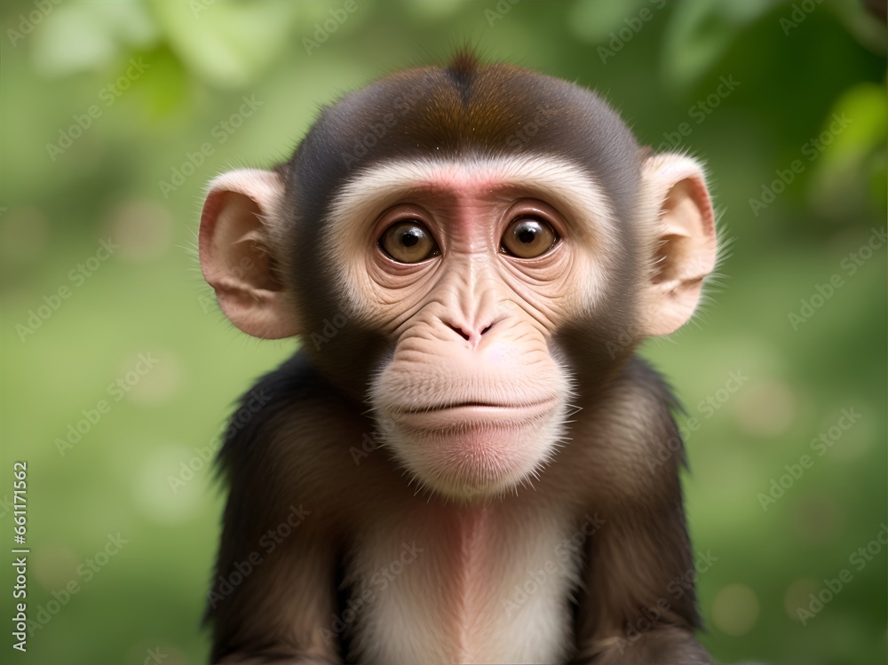 Little monkey close-up. Portrait of a monkey. Savage. Emotions on the ...