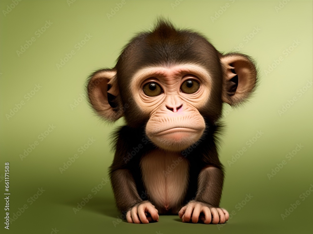 Little monkey close-up. Portrait of a monkey. Savage. Emotions on the ...