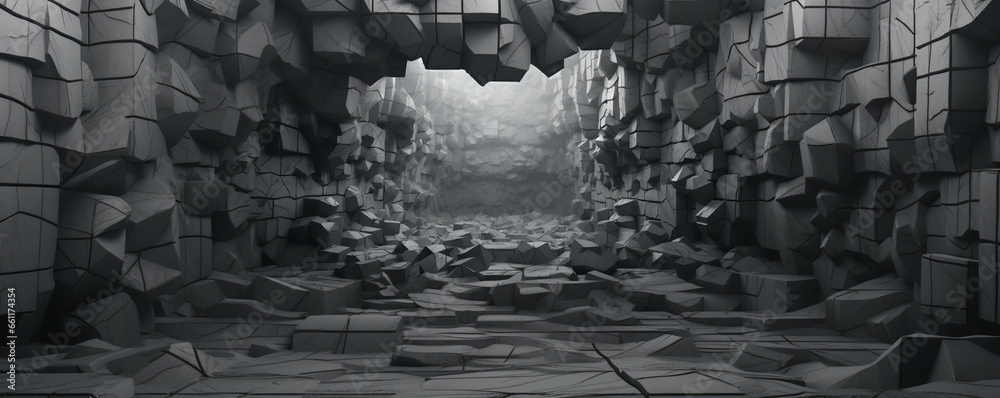 3D cave, Video game level design background Stock Photo | Adobe Stock