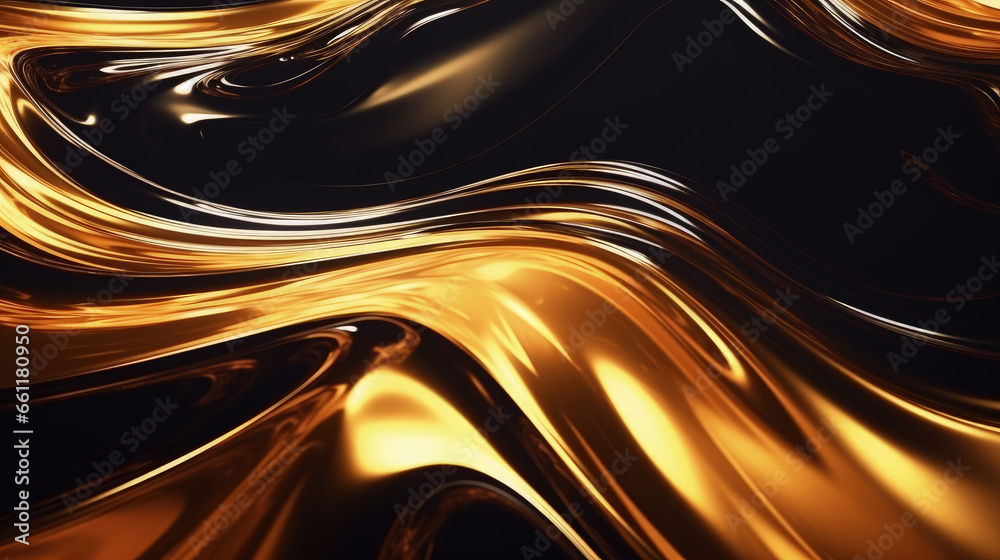 Liquid glass wallpaper with a dark oil flow background or abstract 3D ...