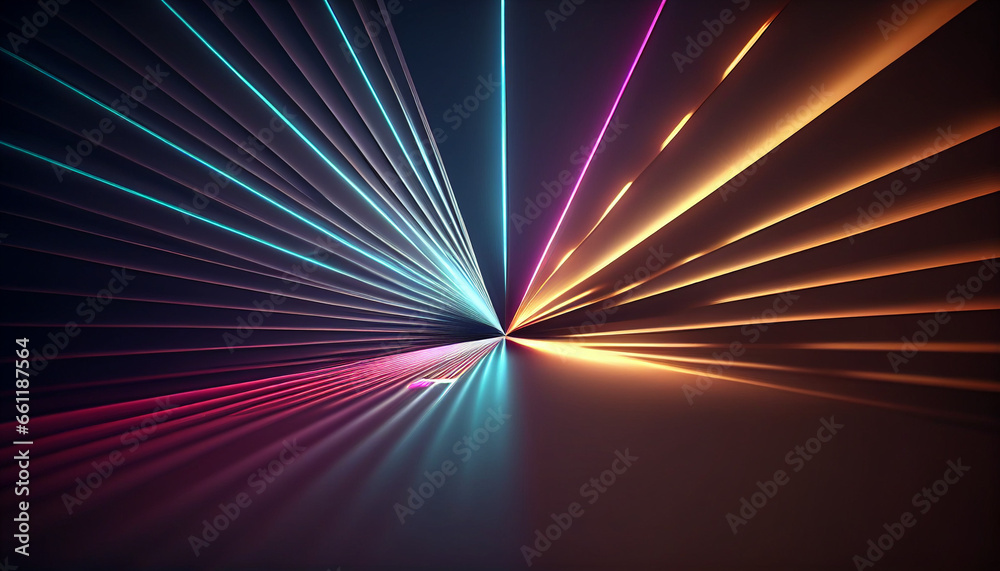 Neon wallpaper lights with wavy laser rays sharp edge glowing ...