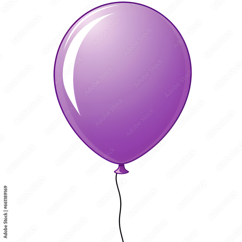 cartoon clipart of a single balloon in the color Purple, birthday ...