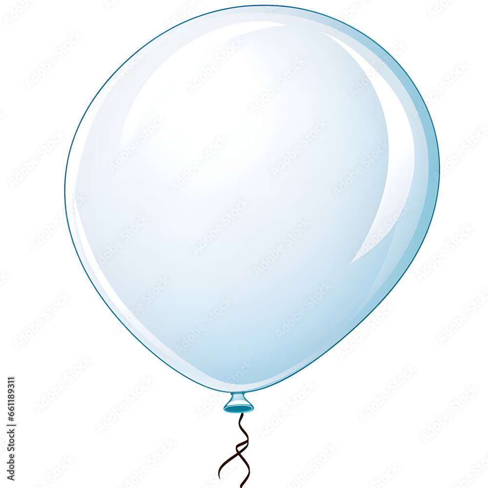 cartoon clipart of a single balloon in the color White, birthday ...