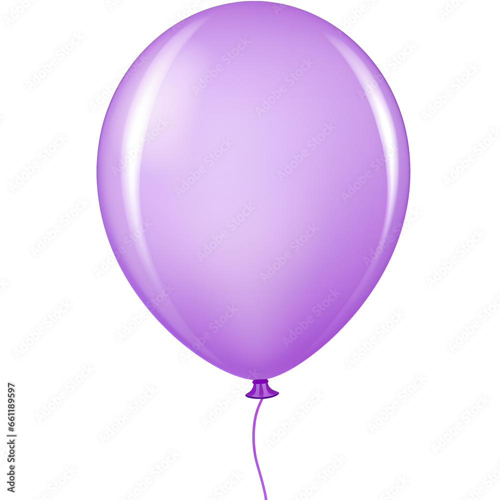 cartoon clipart of a single balloon in the color Lavender, birthday ...