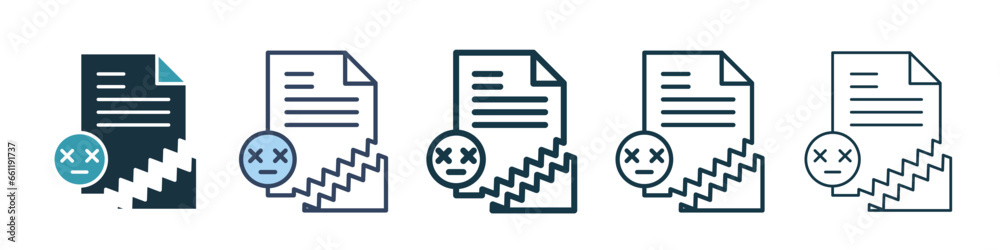 Corrupted file sign icon set. Data loss file vector symbol for ui ...