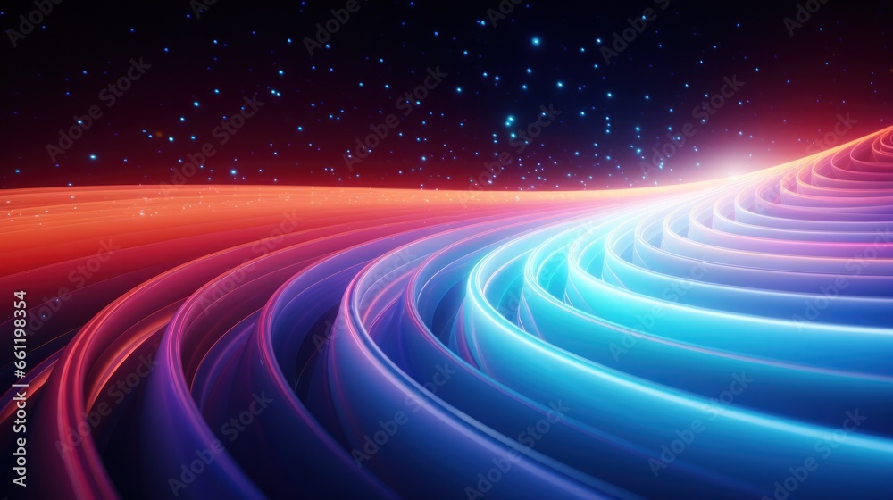 Radiant Iridescent Light-Waves Background Wallpaper Art Cosmic Rainbow ...